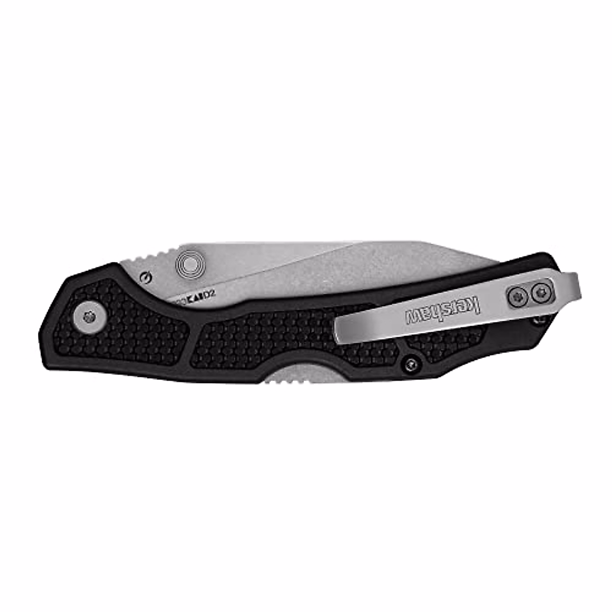 Kershaw Cargo Mid Lock Folding Pocket Knife, Every Day Carry Knife with 3.25 inch D2 Stainless Steel Blade, Mid-Lock, Deep Carry Pocketclip, Black Handle with Grey Stonewashed Finish Blade