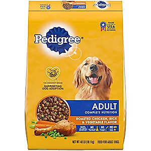 Pedigree Complete Nutrition Adult Dry Dog Food Roasted Chicken, Rice & Vegetable Flavor Dog Kibble, 40 lb. Bag