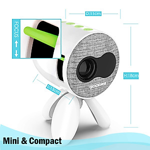 Projector, GooDee Portable Mini Projector LED Video Projector Compatible with Fire TV Stick/PS4/USB/HDMI/SD/AV, Pocket Movie Projector Support HDMI Smartphone PC Laptop USB for Home Theater Movie Game