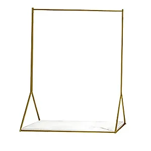 Simple Floorstanding Hanging Carboot Display Rail,Wrought Iron Clothes Rail,Practical Stable, Solid/Golden / 150×170×40cm