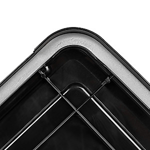 IRIS USA 31 Qt Storage Box with Gasket Seal Lid, 6 Pack - BPA-Free, Made in USA - Heavy Duty Moving Containers with Tight Latch, Weather Proof Tote Bin, WEATHERPRO - Black/Red