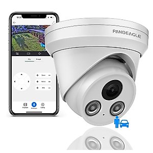 PANOEAGLE 4K PoE Security Camera, Compatible for Hikvision Outdoor 8MP Turret IP Camera with Human/Vehicle Detection,Built-in Mic,2.8mm Lens Wide Angle,98ft EXIR Night Vision, IP67 Waterproof(PG2385I)