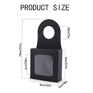 DIYDEC 25pcs Kraft Paper Wine Bottle Box with Window Foldable Black Wine Candy Boxes for Christmas New Year Wedding Parties Favor Wine Accessory Sets