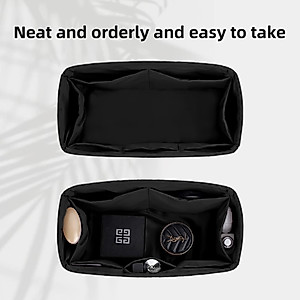 DGAZ Purse Organizer Silky Smooth,Silk,Luxury Handbag Tote in Bag Shapers, Women- Fits Birkin25/30/35/40 Bags (Black, BK35)