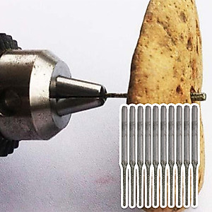 BQLZR 1MM Silver Extended Gems Drill Bits Bowlder Pearls Jewelry Agates Hole Drill Bits Coated Pack of 10