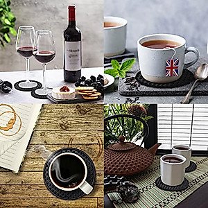 24 Pcs Silicone Coasters with 4 Holder, Drink Coasters Anti Slip Base Heat Resistant Coasters for Glass, Wood Tables, Dishwasher Safe Fits Drinking Glasses