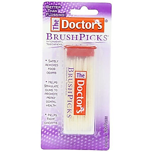 The Doctor's BrushPicks Interdental Toothpicks | 120-Picks per pack | (6-Pack)