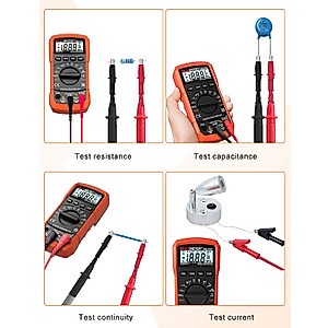 Auto-Ranging Digital Multimeter, AC/DC Amp Ohm Voltage Test Meter with Resistance, Continuity, Capacitance, Frequency and Diode Test; Multi Tester with Backlit Display, Data Hold and NCV
