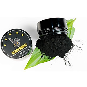 Premium Activated Charcoal Teeth Whitening Powder by Black Rabbit - Fluoride Free 30g/1.06oz