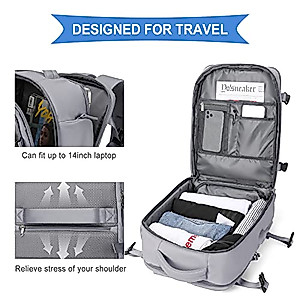 Large Travel Backpack Women, Carry On Backpack,Backpack Waterproof Outdoor Sports Rucksack Casual Daypack, Grey