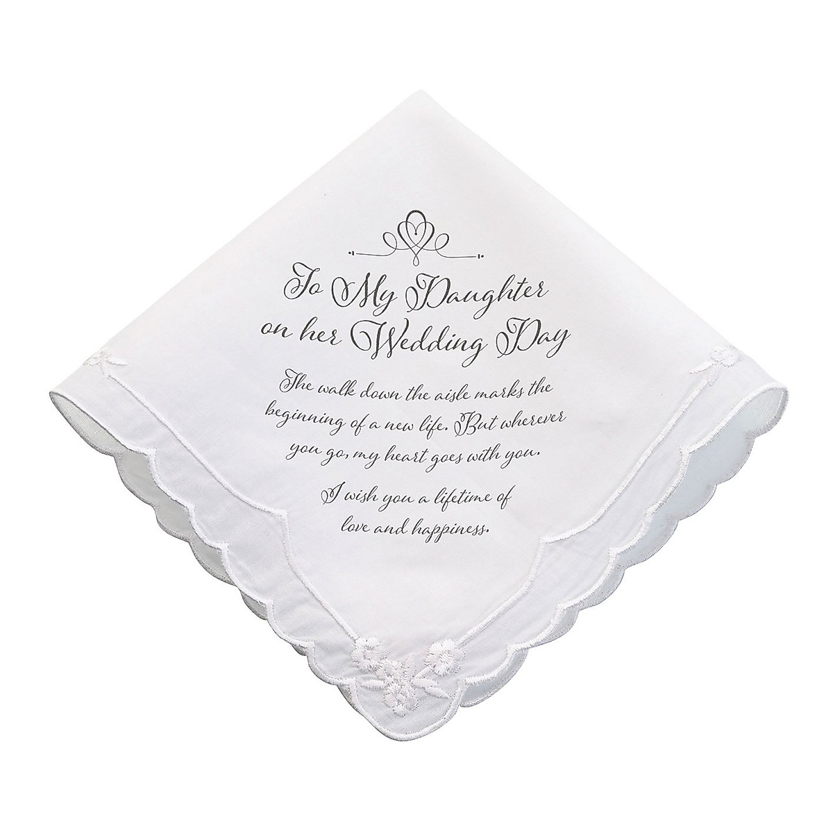 Lillian Rose mens Lillian Rose Daughter Verse Wedding Gift Keepsake Hankie, Multi-colour, One Size US, 6.5"
