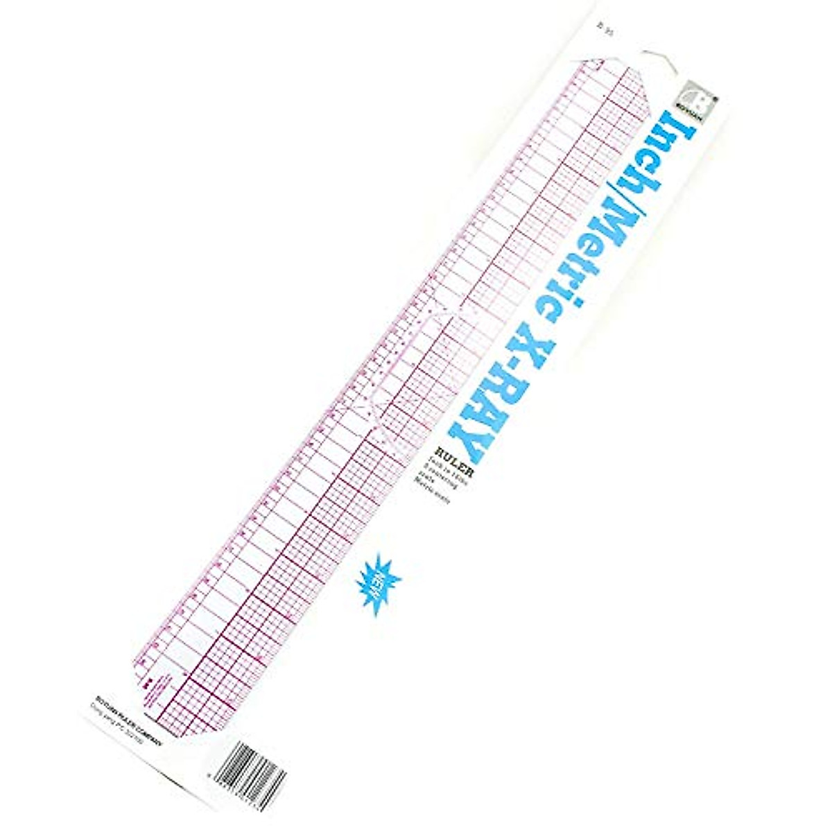 Westcott Beveled Graph Ruler, English/Metric, 2 x 18", Transparent (B-95)