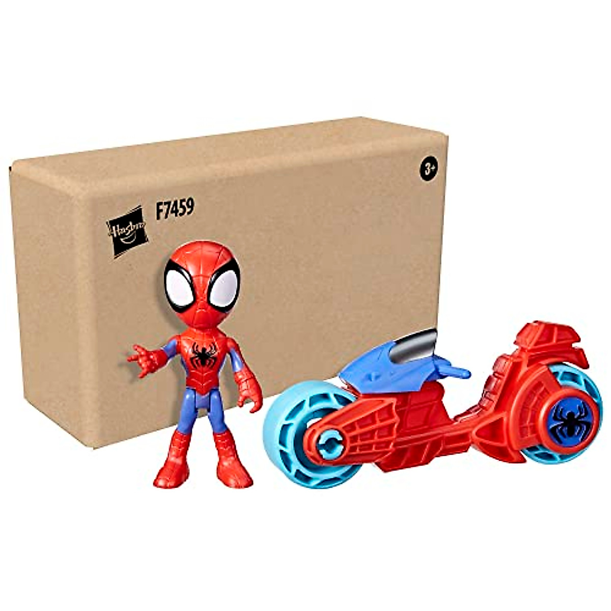 Spidey and His Amazing Friends Marvel, 4-Inch Scale Spidey Action Figure with Toy Motorcycle, Preschool Toys for 3 Year Old Boys and Girls and Up
