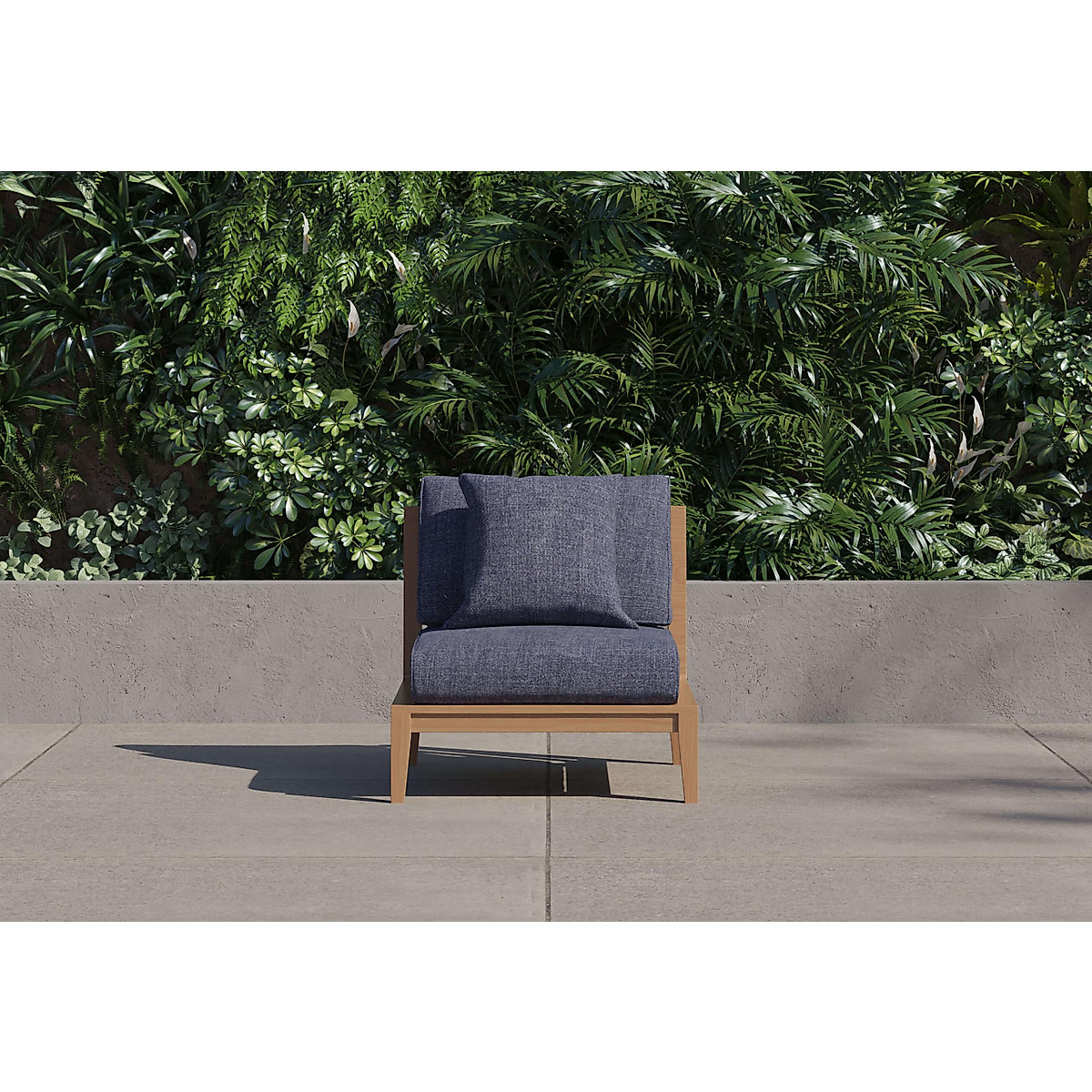 Outer Outdoor Throw Pillow with OuterWeave Performance Fabric, Decorative Outdoor Pillow for Patio & Outdoor Furniture, Includes Machine Washable Pillow Cover and Insert - Deep Sea Navy, 18"x18"