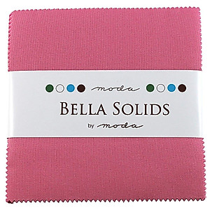 Bella Solids 30s Pink Moda Charm Pack by Moda Fabrics; 42-5" Quilt Squares
