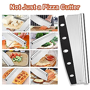 Supercenter Pizza Cutter Sharp Rocker Blade Stainless Steel Pizza Slicer Knife with Plastic Blade Cover, 14-inch Large Pizza Cutter Rocker for Kitchen Tool Accessories