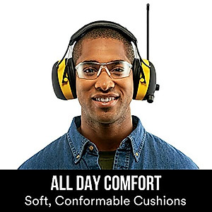 3M WorkTunes Hearing Protector with AM/FM Radio, NRR 24 dB,Black/Yellow