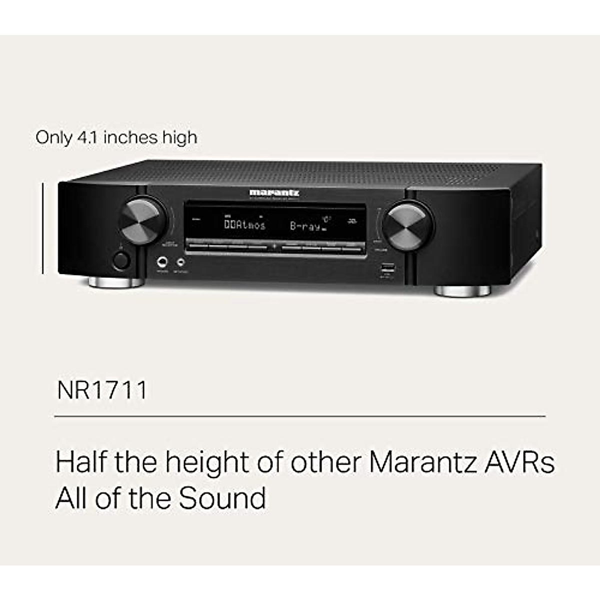 Marantz NR1711 Slim 7.2Ch 8K Ultra HD AV Receiver with HEOS Built-in (Renewed)