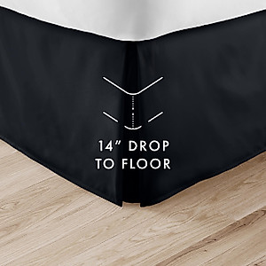 Linen Market Bed Skirt - Ultra Soft Microfiber - Easy Fit with 14 Inch Tailored Drop - Hotel Quality, Shrinkage & Fade Resistant - Bed Cover - Twin XL Bed Skirts - Bedroom Décor - (Twin XL, Black)