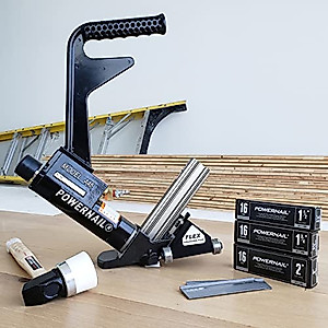 Powernail 445PRXLSW Pneumatic 16 Gauge L-Cleat Flooring Nailer with FLEX Power Roller adjustable base