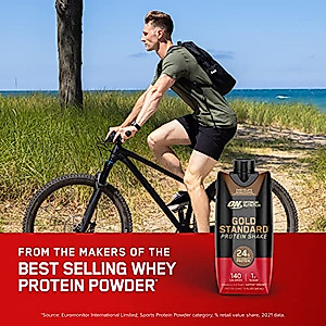 Optimum Nutrition Gold Standard Protein Shake, 24g Protein, Ready to Drink Protein Shake, Gluten Free, Vitamin C for Immune Support, Chocolate, 11 Fl Oz, 12 Count