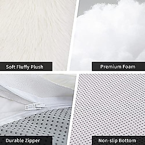 WELLYELO Small Calming Dog Bed Sofa Couch for Small Dogs and Cats - Fluffy Plush Mats for Furniture Protector With Washable Cover (30x26x5, White)