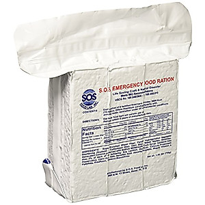 S.O.S. Rations Emergency 3600 Calorie Food Bar - 3 Day / 72 Hour Package with 5 Year Shelf Life Net wt. 1.60lbs (756g)