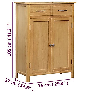 vidaXL Solid Wood Oak Shoe Cabinet Storage Side Shoe Rack Bench Box Organizer Cabinet Hallway Entryway Home Indoor Furniture Steel 29.9"
