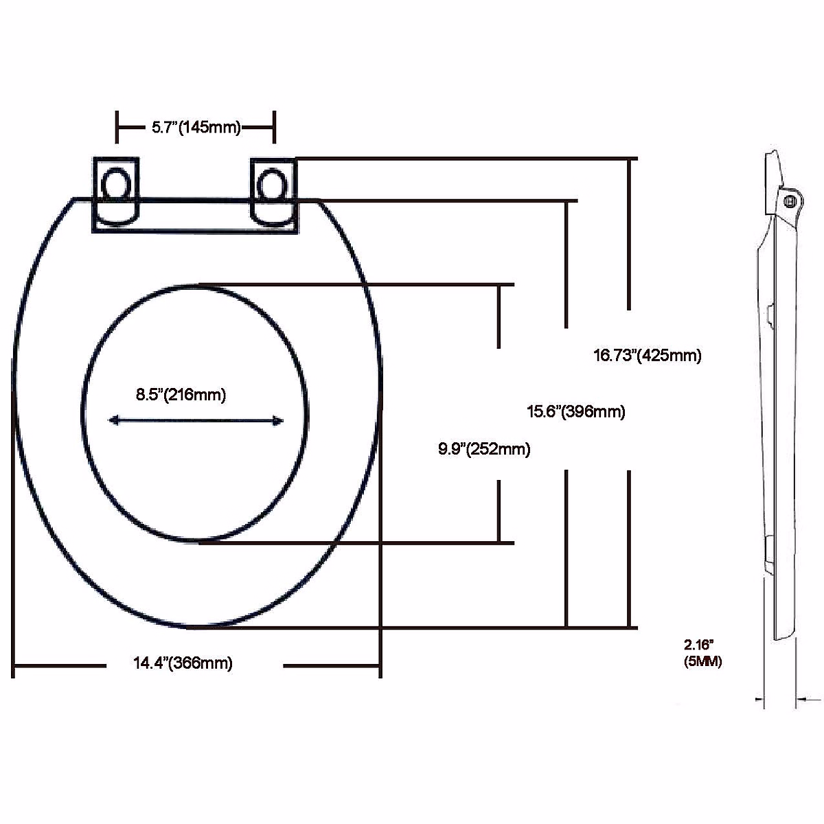 J&V Textiles Soft Round Toilet Seat With Easy Clean & Change Hinge, Padded (White)*