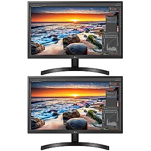 LG 27UK500-B 27 inch UHD 3840x2160 IPS HDR10 Monitor with FreeSync 2 Pack