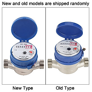 Cold Water Meter, 1/2 inch Thread Water Meter with Fittings and A Protective Cover for Garden and Home Usage