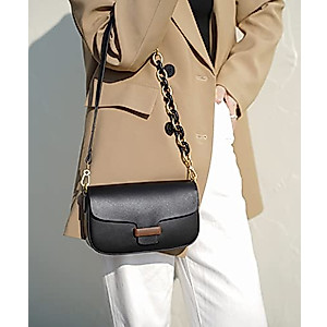 YXBQueen Black Crossbody Purse Chain Womens Crossbody Handbag Leather Shoulder Bag Purse Handbag Crossbody Shoulder Evening Bag Satchel