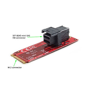 Ableconn M2-U2-131 M.2 Module with SFF-8643 Mini-SAS HD 36Pin Connector for U.2 (SFF-8639) PCIe-NVMe SSD - Support Intel 750 2.5-inch U.2 SFF SSD