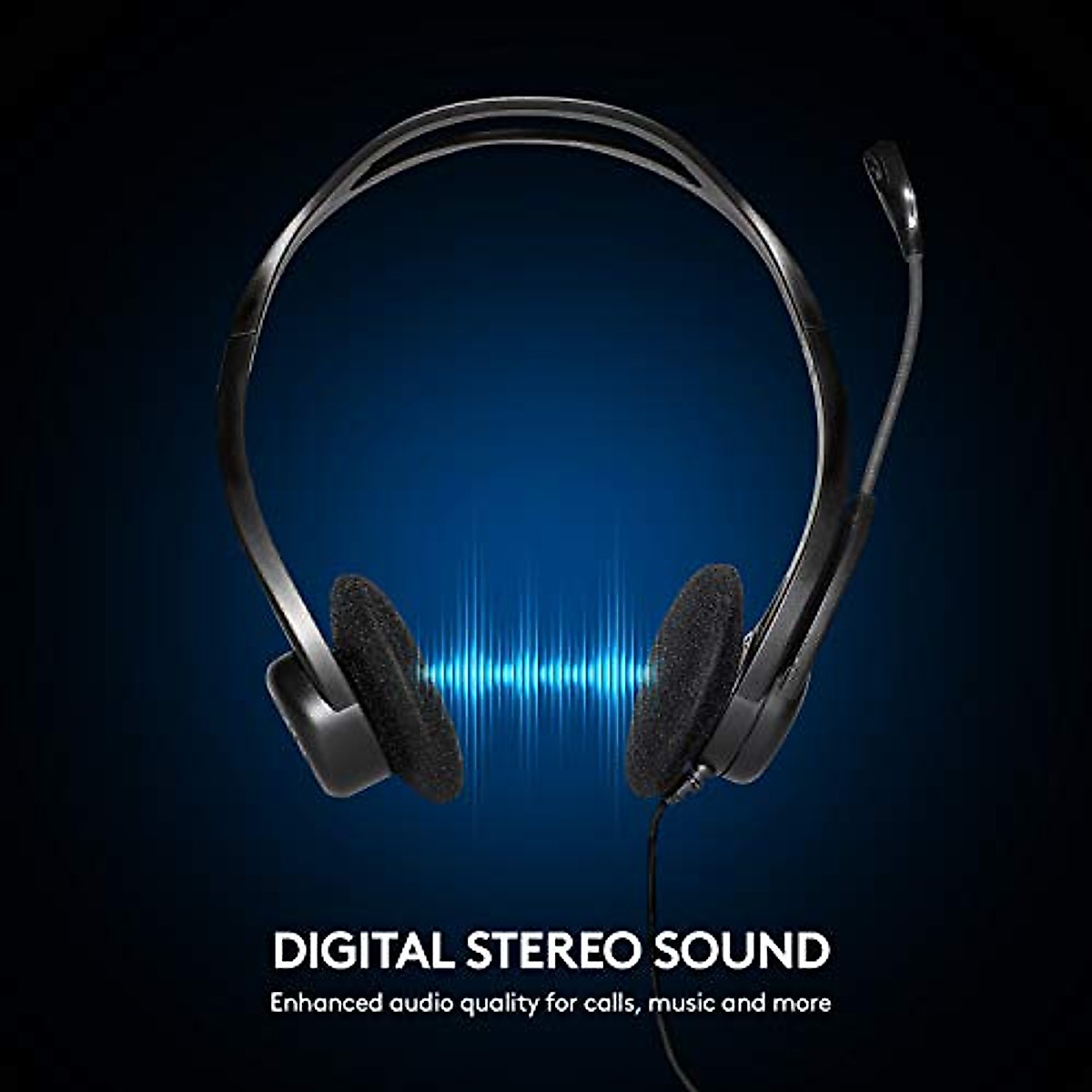 Logitech H370 USB Computer Headset Digital Sound Noise Canceling Mic Black