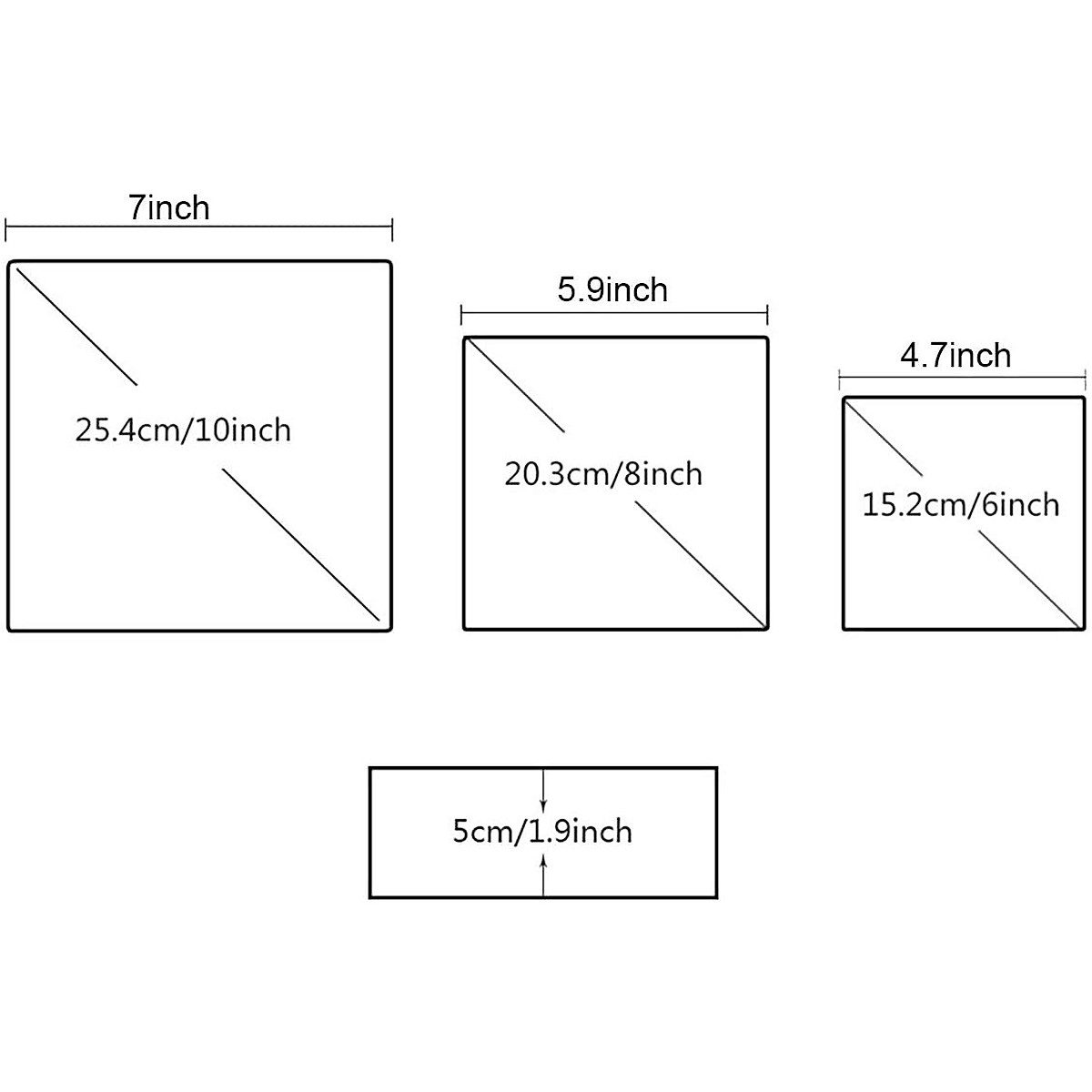 Jaquiain 3 Cake Rings, Square Mousse Mold Stainless Steel Cake Ring Non-Stick Dessert Ring Mould Baking Tool