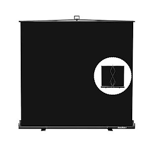 【Wider Style】 RAUBAY 78.7 x 78.7in Large Collapsible Black Backdrop Screen Portable Retractable Panel Photo Background with Stand for Video Conference, Photographic Studio, Streaming