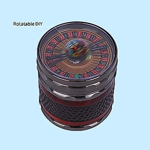 Herb Grinder Spice Grinder for Cooking Aluminium Alloy Manual Grinder (Gray with compass)
