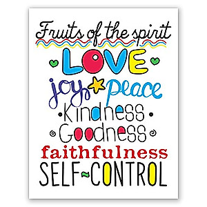 8x10 Fruit Of The Spirit Wall Art // Christian Scripture // Home Decor // Children’s Poster // Art Print