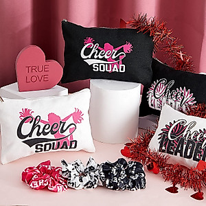 Flutesan 24 Pieces Cheerleader Gifts Bulk Canvas Cheer Bags Makeup Bag, Cheer Scrunchies, and Hair Ties for Girls Women Teammates