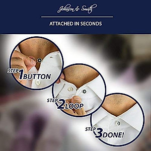 Johnson & Smith Collar Extenders/Neck Extender/Wonder Button for 1/2 Size Expansion of Men Dress Shirts, 5 +1 Pack, 3/8"