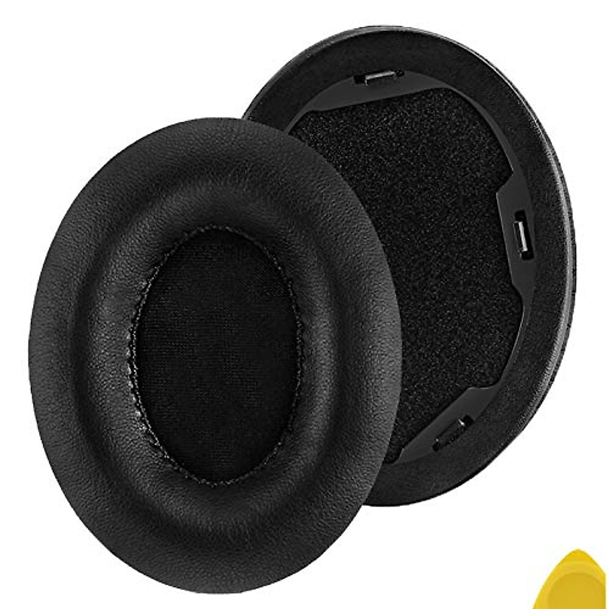 Geekria QuickFit Protein Leather Replacement Ear Pads for Monster B Studio 1.0 (1st Gen) Headphones Earpads, Headset Ear Cushion Repair Parts (Black)