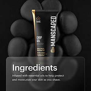MANSCAPED® Crop Gel® Clear Groin Shaving Gel, Moisturizing and Lubricating Multi-Glide Formula Designed for Below-the-Waist Trimming, Vegan and Paraben-Free (3.5 oz)