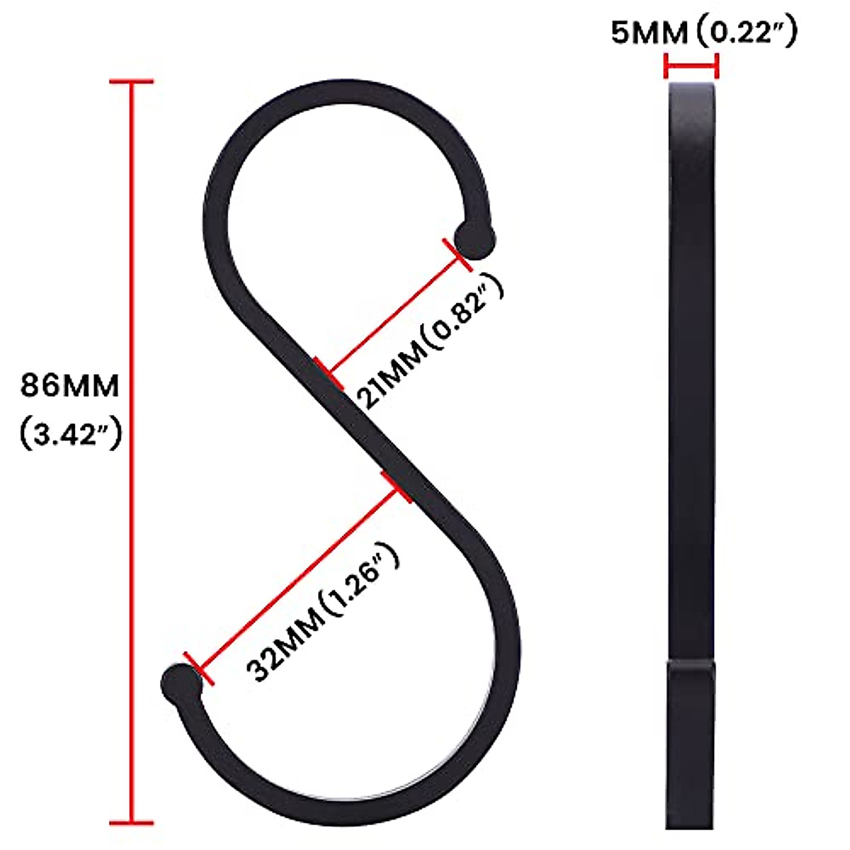 ACMETOP S Hooks 12 Pack Aluminum S Shaped Hooks Heavy Duty