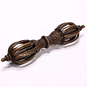 Gandhanra Powerful Vintage Tibetan Buddhism Dharma Ritual Vajra Dorje,Nine-pronged Phurba Pestle,Tantric Energy Device, Handmade in Nepal