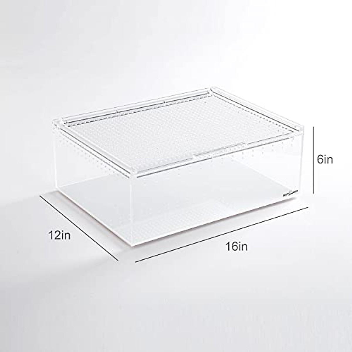 REPTI ZOO Magnetic Acrylic Enclosure, 16x12x6 Inch 5 Gallon Reptile Breeding Box Habitat Terrariums Cage for Tarantula Scorpion Sling Isopods Lizards Roach Invertebrates Spider Snake