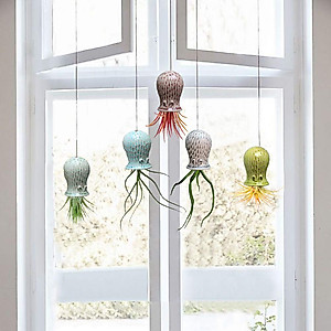 Mimeela 5 Pack Air Plant Holder Unique, Cute Octopus Air Plant Hanger Wall Planter, Ceramic Tillandsia Airplants Holders Hanging Wall Decor for Home Office (Small (2 x 3.2 in))