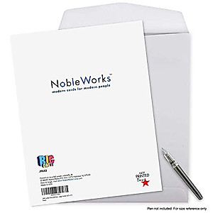 NobleWorks - 1 Large Blank Greeting Card (8.5 x 11 Inch) - All Occasion Notecard with Envelope, Big Bold Letters - Big Hug J9652
