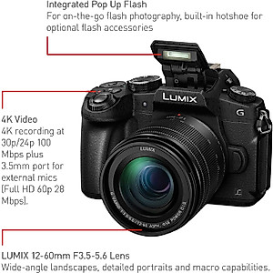 Panasonic Lumix G85 Mirrorless Camera with 12-60mm Lens with Advanced Accessories and Travel Bundle | DMC-G85MK | panasonic lumix g85