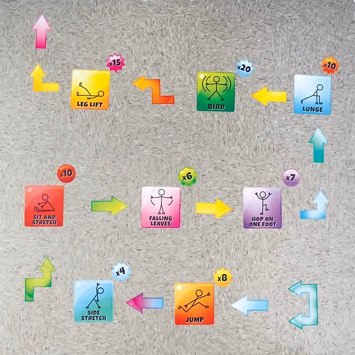 EZ Stick Sensory Path for Hallways – 98 Decals for Floors, Get Moving