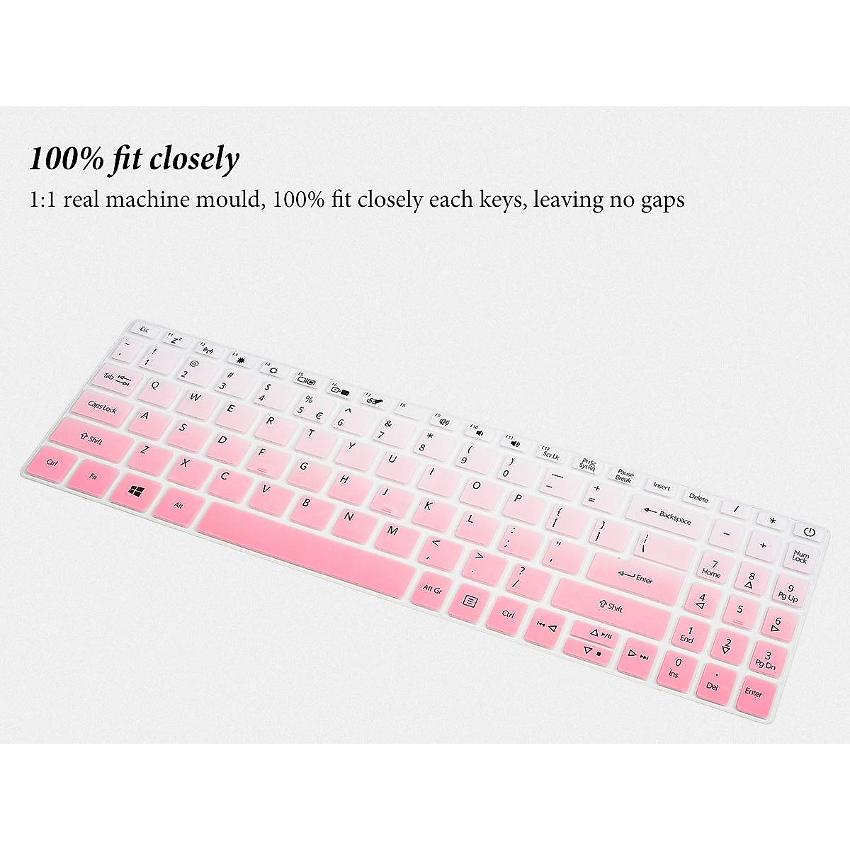 Keyboard Cover Skin for Acer Aspire 5 Slim Laptop 15.6” A515-55 A515-55T A515-55G A515-43 A515-44G A515-54 A515-54G,2022 Acer Aspire 3 A315-59 58 57/Acer Aspire 1 A115 Protective Skin-Gradual Pink